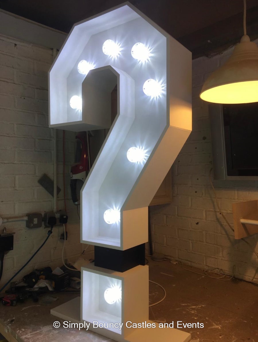 Light Up LED question mark - Bouncy Castle Hire in Rochester, Dartford ...